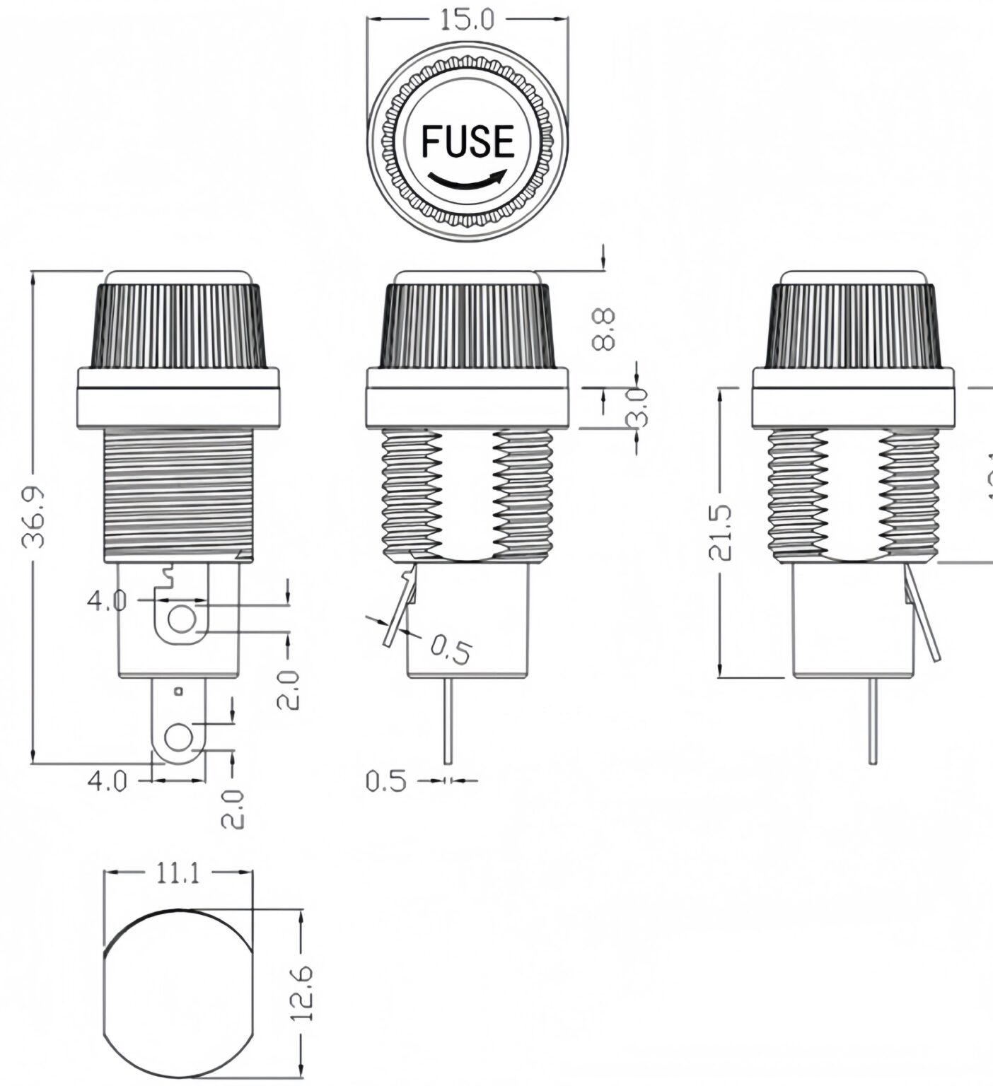 Panel Fuse holder types - GFEFUSES